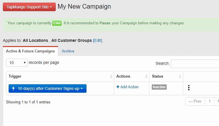 Campaigns - Creating an Activity – TapMango Inc.